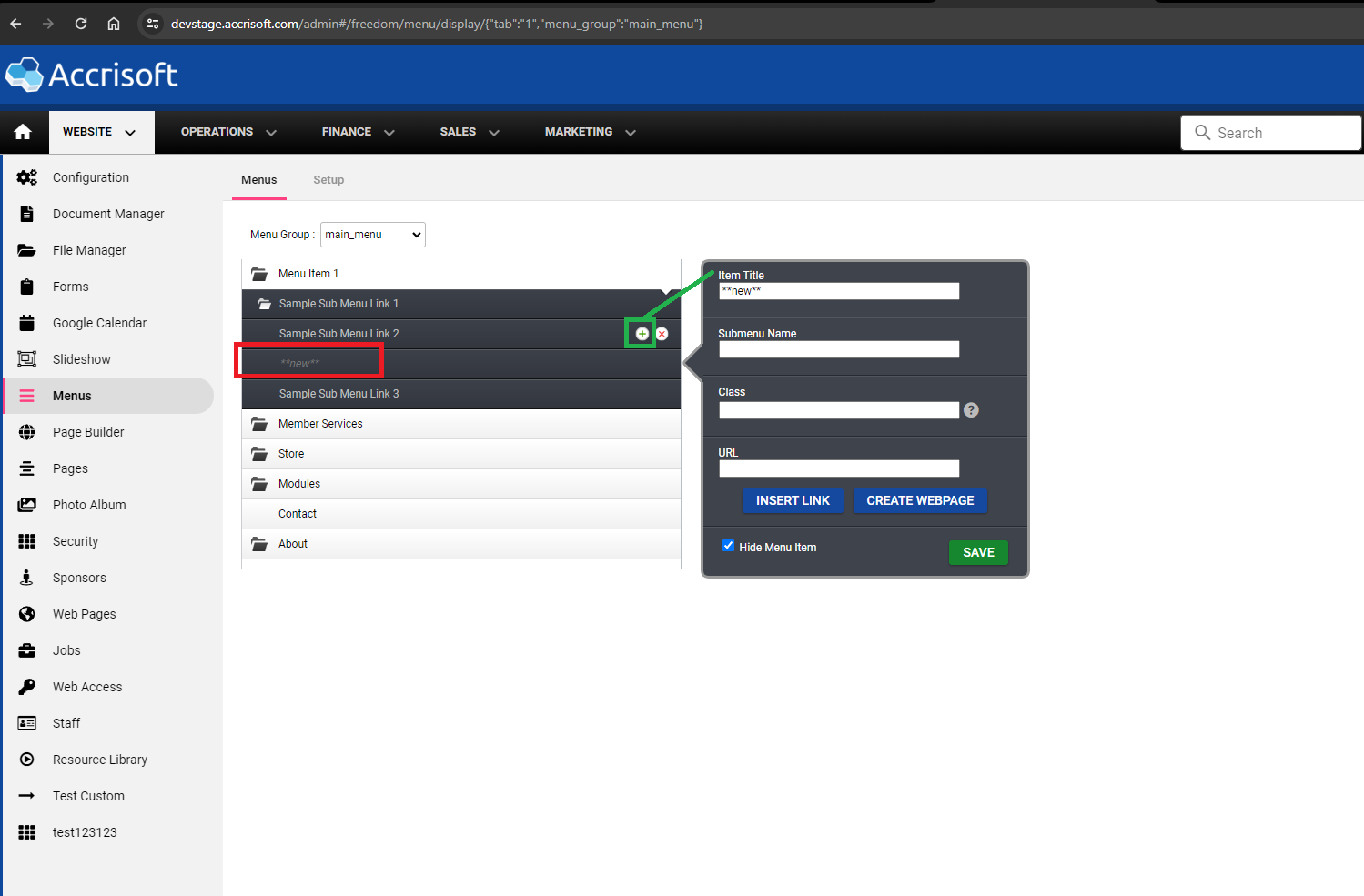 How to Create New Menu Items