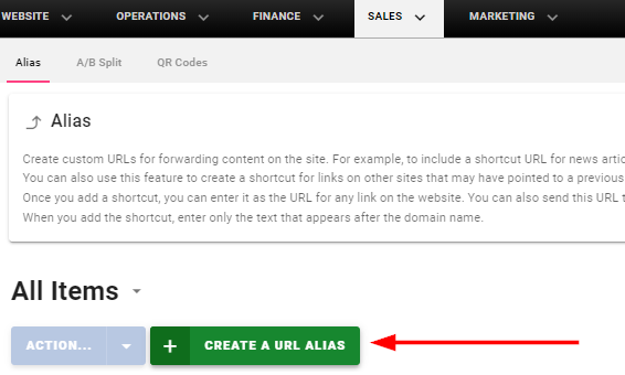 How to add a URL Alias